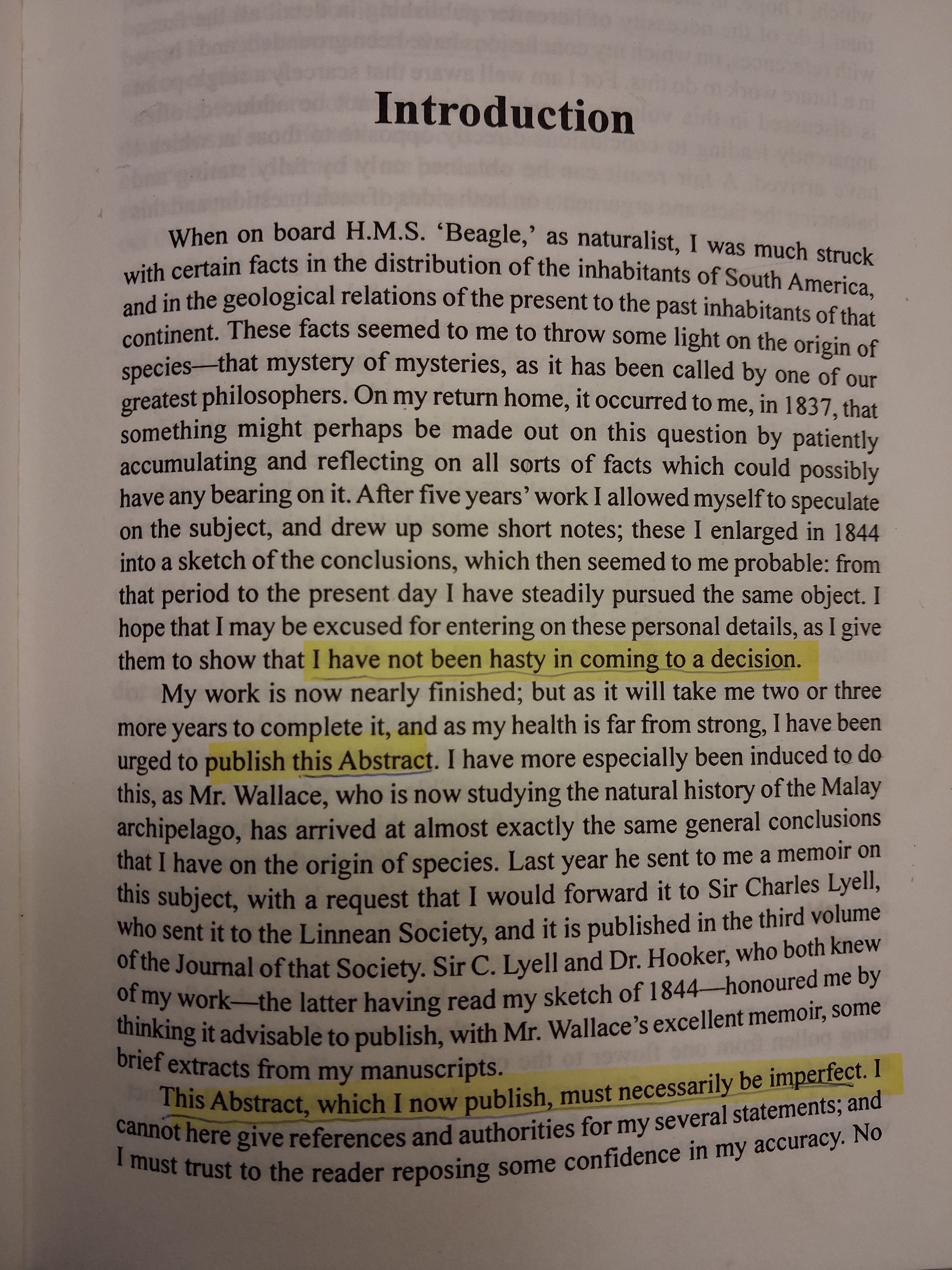 Snippets from the Introduction and Chapter 1 of On the Origin of ...